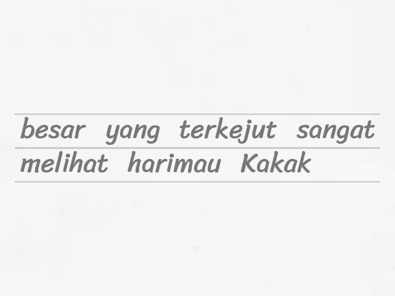 Bina Ayat Menggunakan Kata Adjektif Ukuran Unjumble