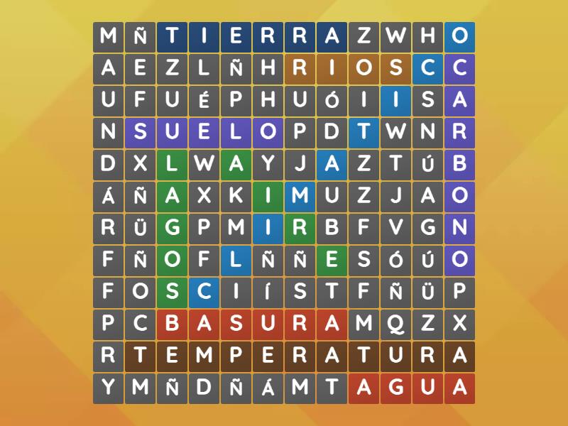 TIPOS DE CONTAMINACION AMBIENTAL - Sopa de letras