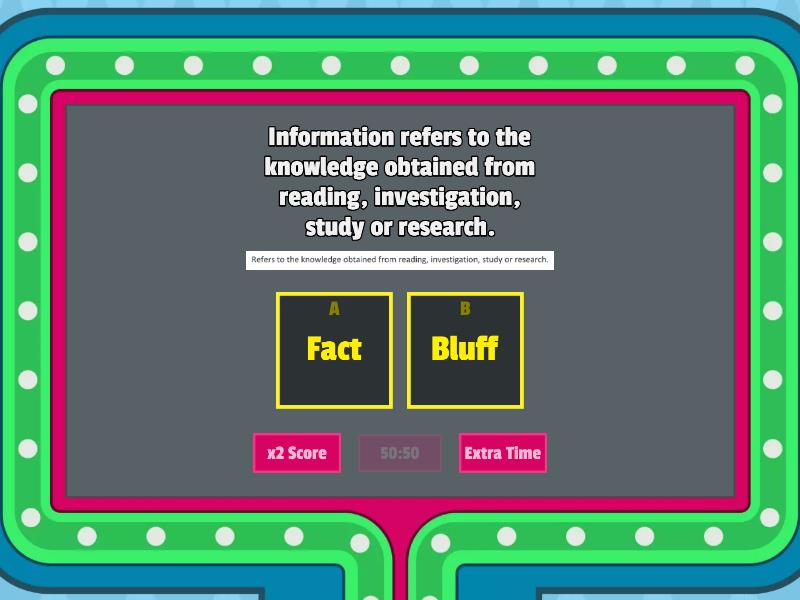 Fact or Bluff - Gameshow quiz