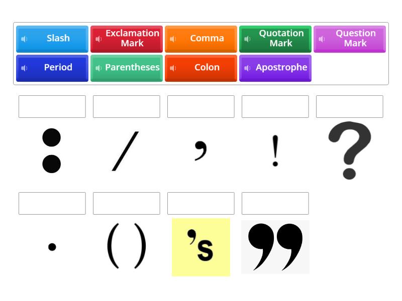 Punctuation Marks - Match up