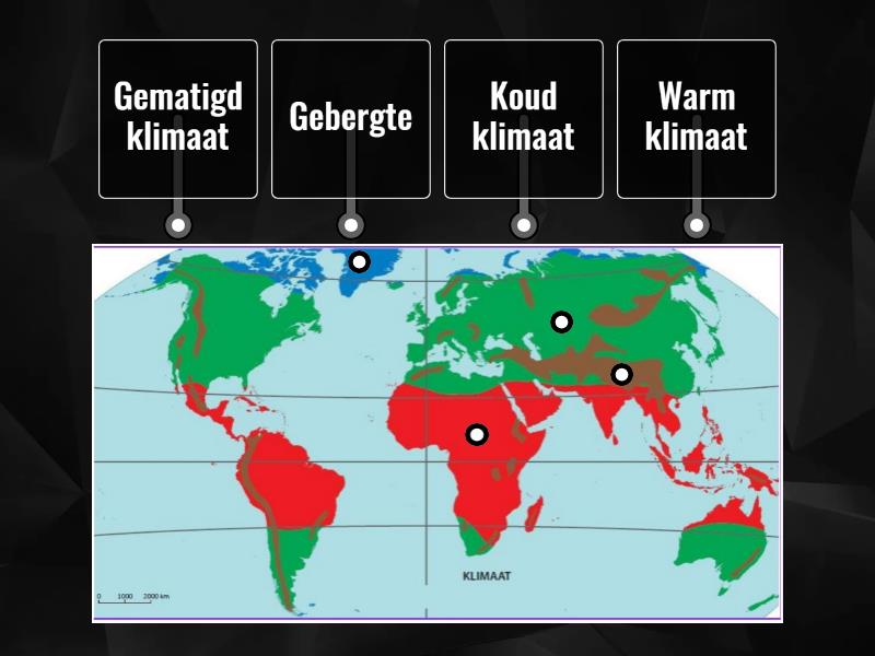 Wereld - klimaatzones - Labelled diagram