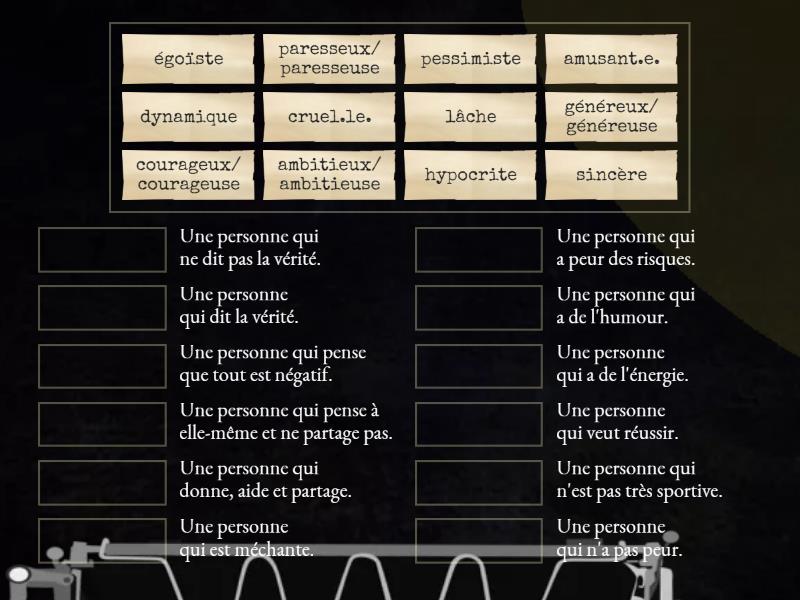 Les adjectifs de personnalité - Match up