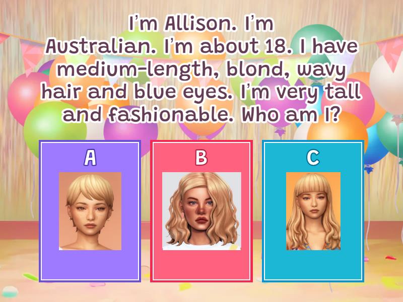 Physical description: Guess who? - Cuestionario