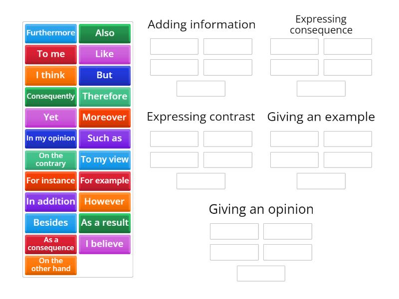 Linkers and connectors - Group sort