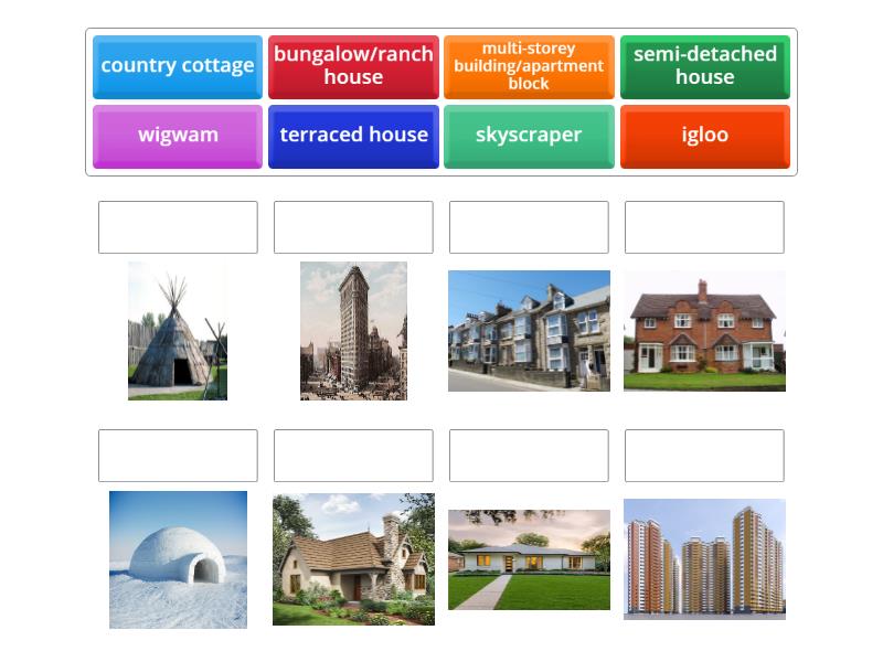 (Forward 5) Types of houses - Match up