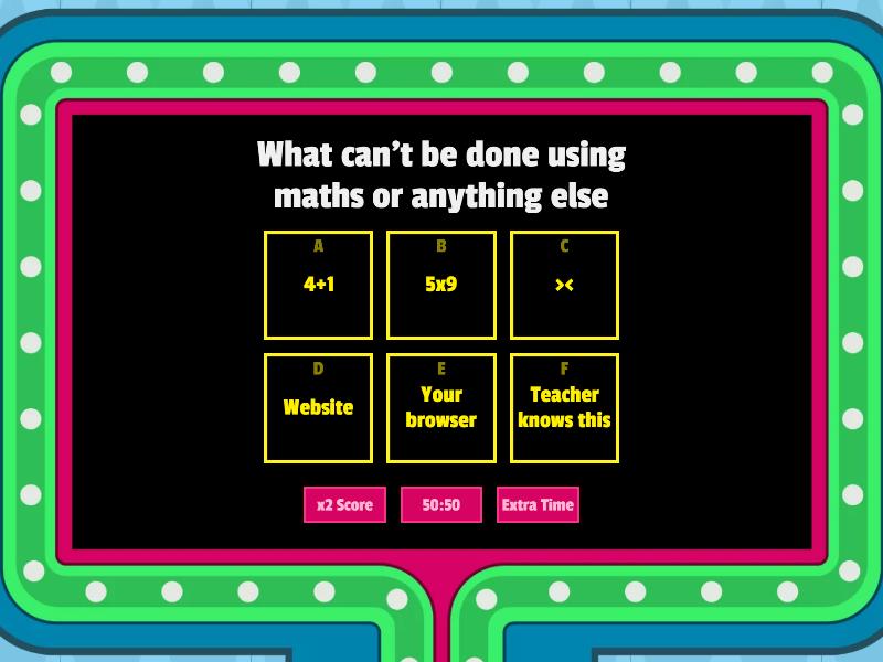 Maths test - Gameshow quiz