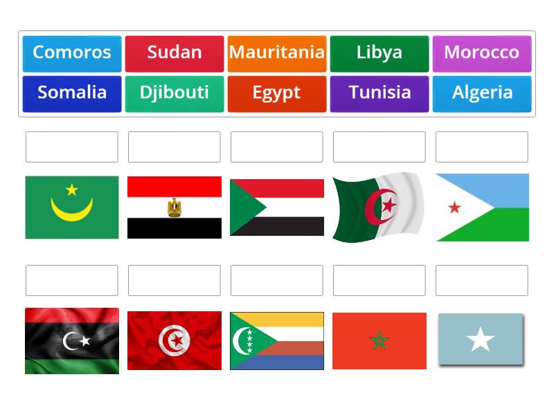Flags of Arab Countries in Africa - Une las parejas