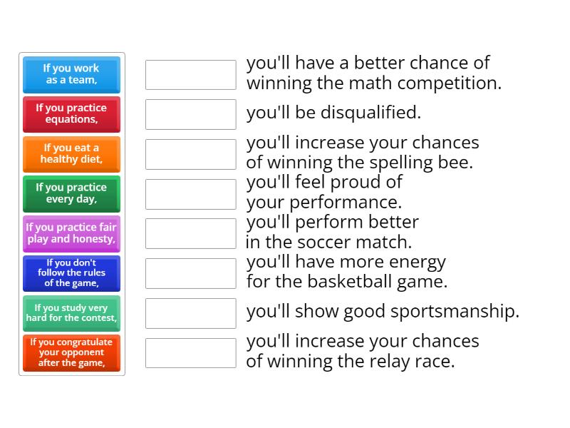 Match the sentences - First Conditional - Match up