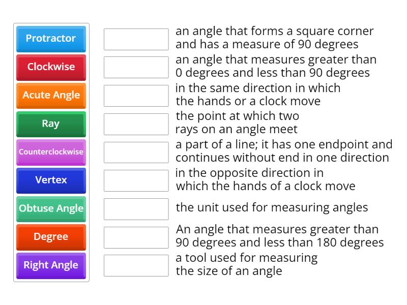Angles Vocabulary - Une las parejas