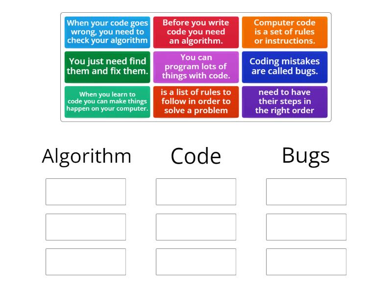 Bugs Algorithm Code Sorting Group Sort 2135