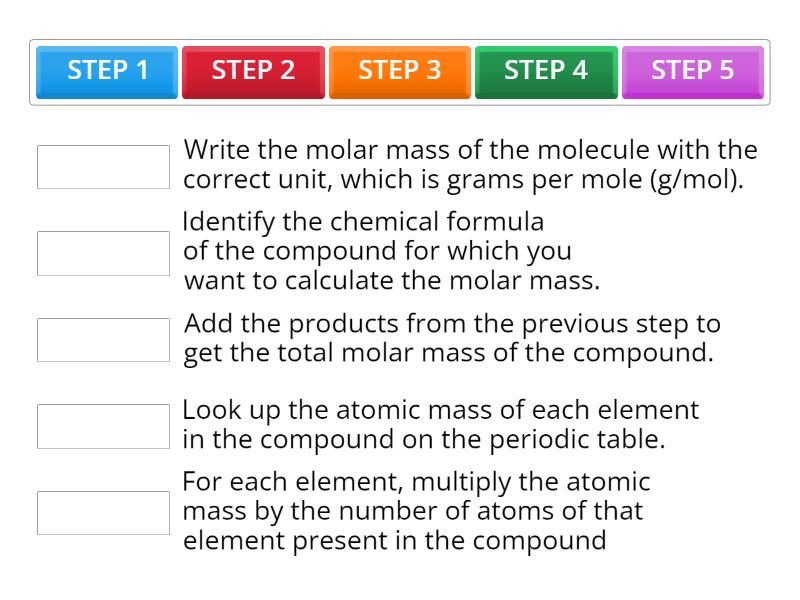 Steps In Calculating Molar Mass Match Up
