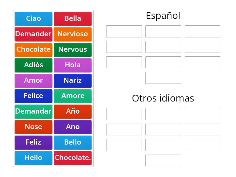 Palabras del mundo - Group sort