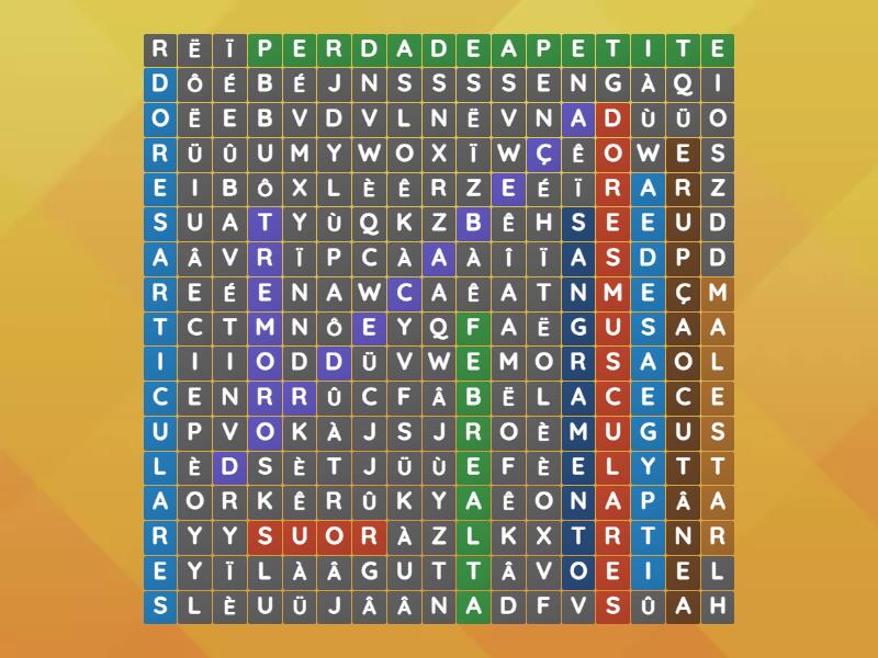 sintomas dengue - Sopa de letras