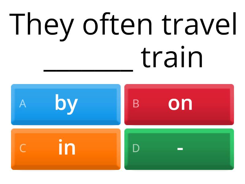 Prepositions of transport - Quiz