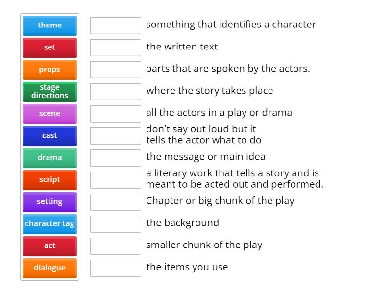 Drama Elements Match - Match up