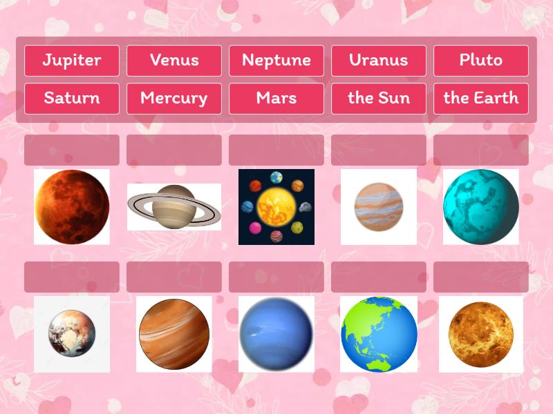 planets solar system - Match up