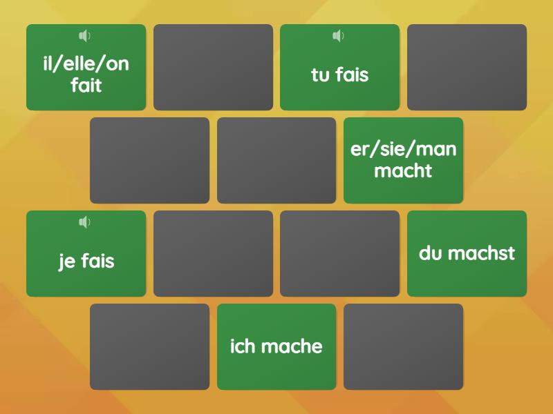 Le verbe faire - Matching pairs
