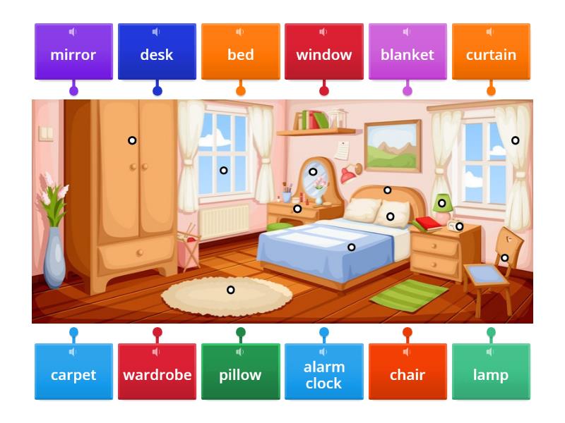 My bedroom - Labelled diagram