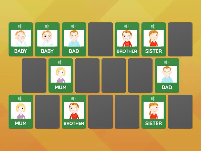 Family Members - memory game - Parejas