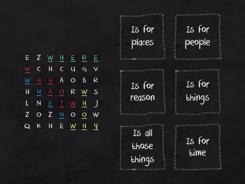 Question words - Wordsearch