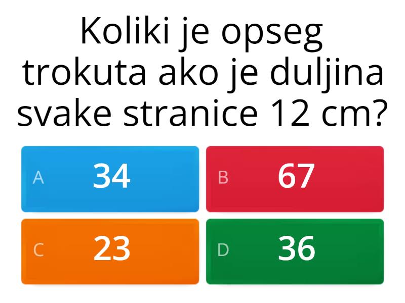 Opseg trokuta - Quiz