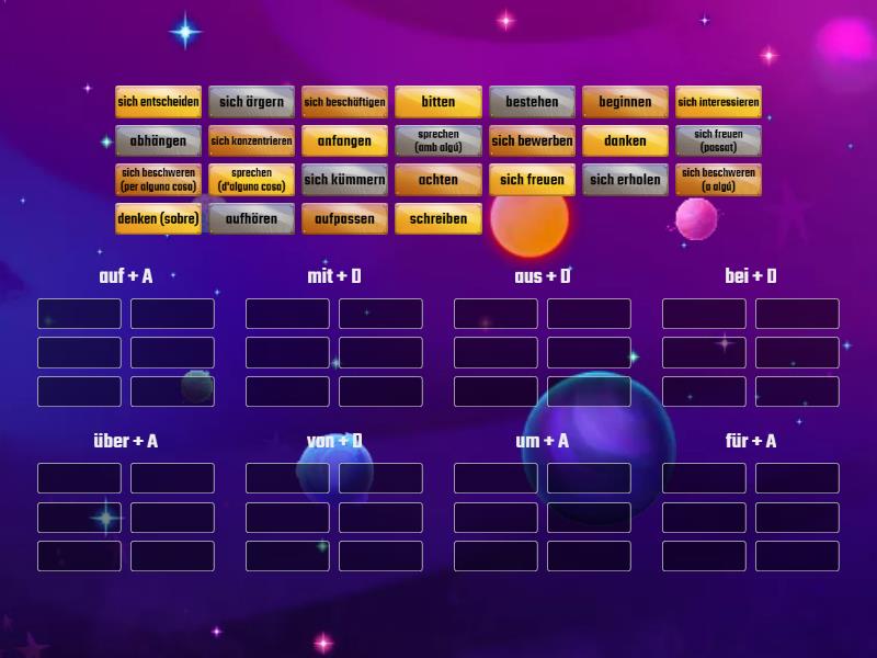 Verben mit Präpositionen (2) - Group sort