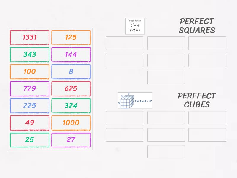 CHAPTER 3 - SQUARES, SQUARE ROOTS, CUBES AND CUBE ROOTS - Group sort
