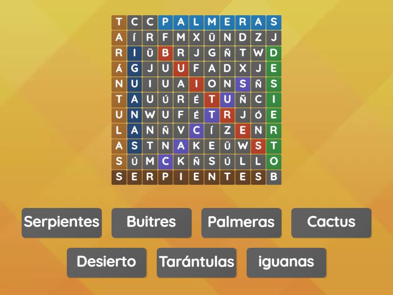 Desierto - Sopa de letras