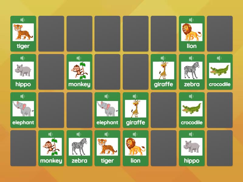 Wild Animals - Matching pairs