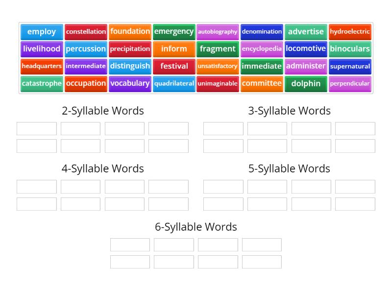 Syllable Game - Group sort