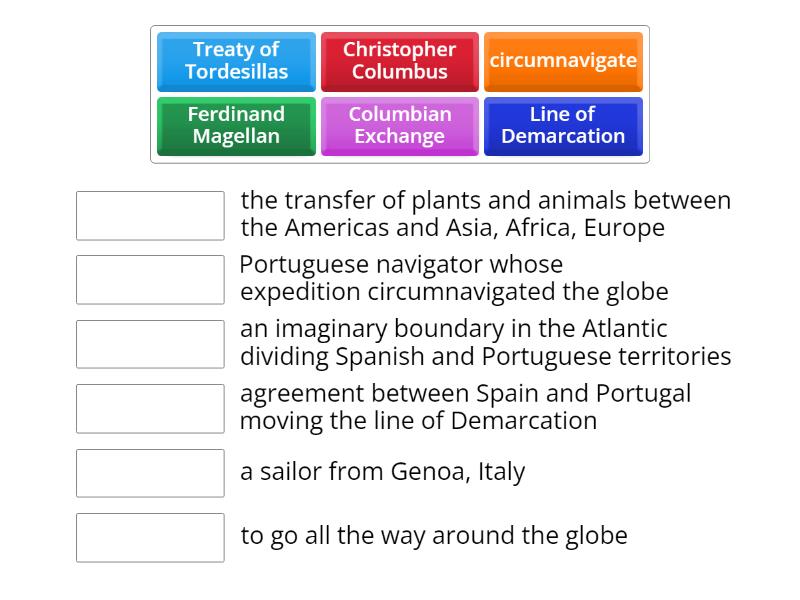 Section 2 vocabulary Europeans reach the Americas - Match up