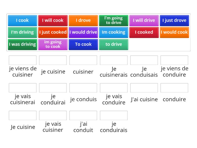french 3 wordwall - Match up