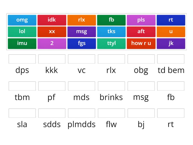 Internet Abbreviations Match Up