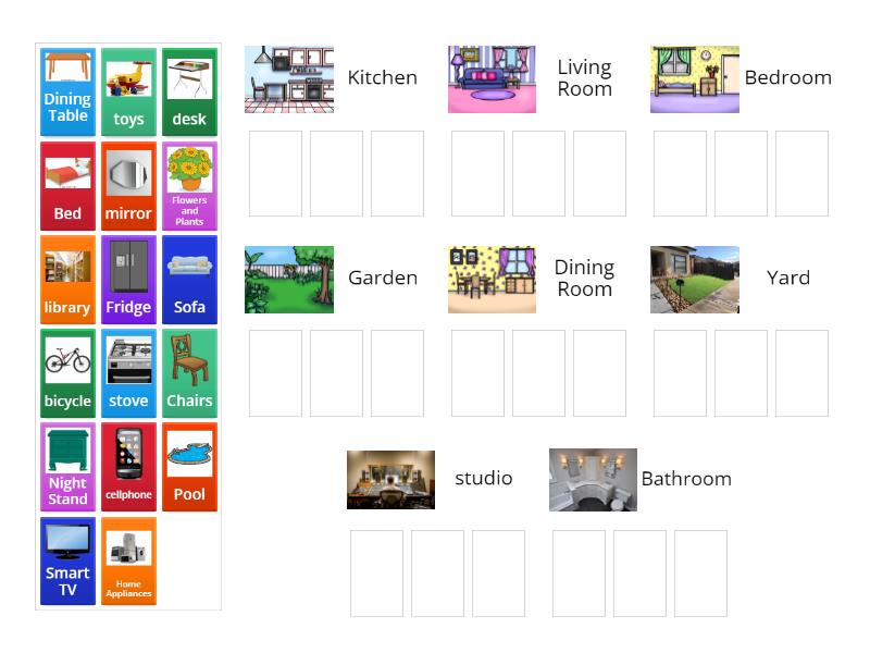 OBJECTS AND PARTS OF THE HOUSE - Group sort