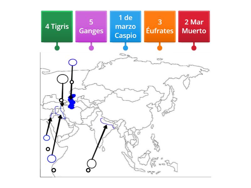 Mapa de los ríos de Asia - Labelled diagram