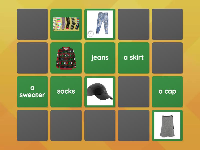 SM 1 Unit 7 clothes - Matching pairs