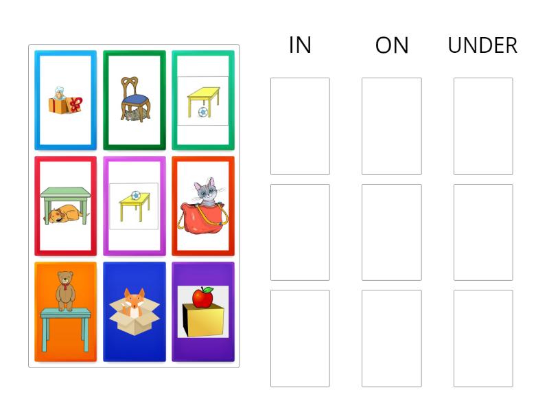 IN, ON, UNDER - Group sort