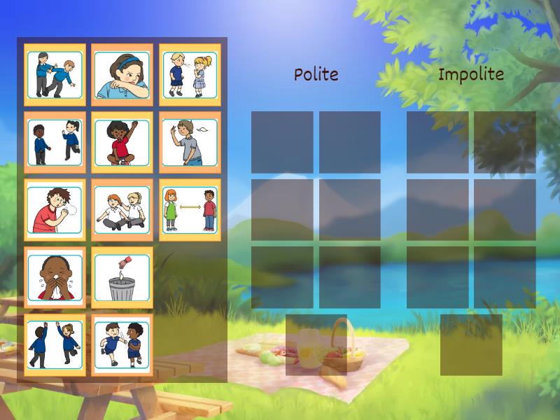 Polite impolite game - Us V.S - Group sort