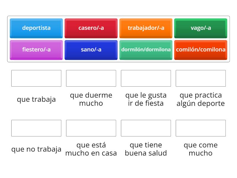 Adjetivos para describir personas 2 - Une las parejas