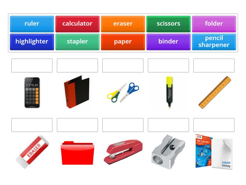 School supplies - Match up