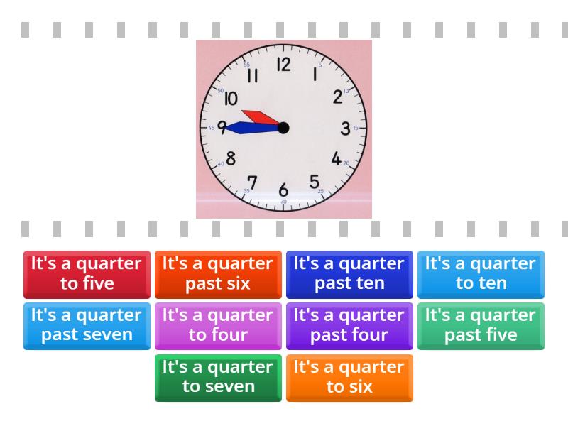 FF2 unit 11 quarter to/ quarter past - Find the match