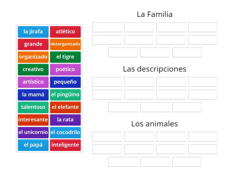 Chapter 1--Edi el Elefante: Family/Descriptions/Animals Sort ...