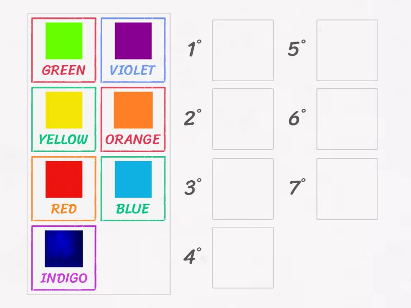 RAINBOW COLORS - Rank order