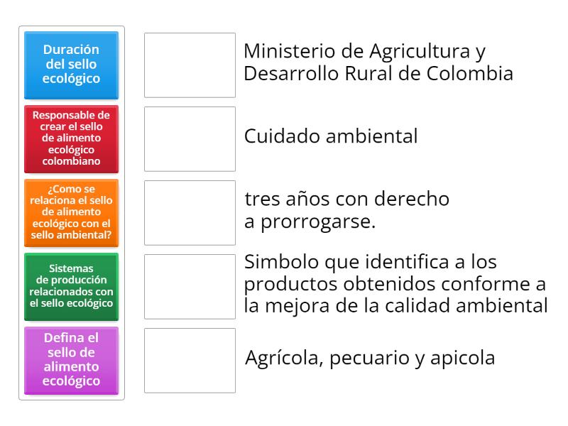 Unión de conceptos de sello ecológico. - Match up