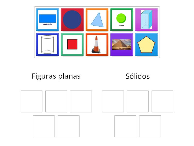 Figuras planas y sólidos - Ordenar por grupo
