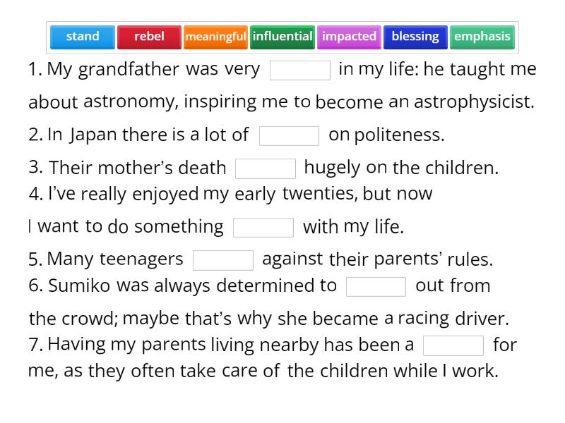 RM B2+, 4C Vocabulary revision - Complete the sentence