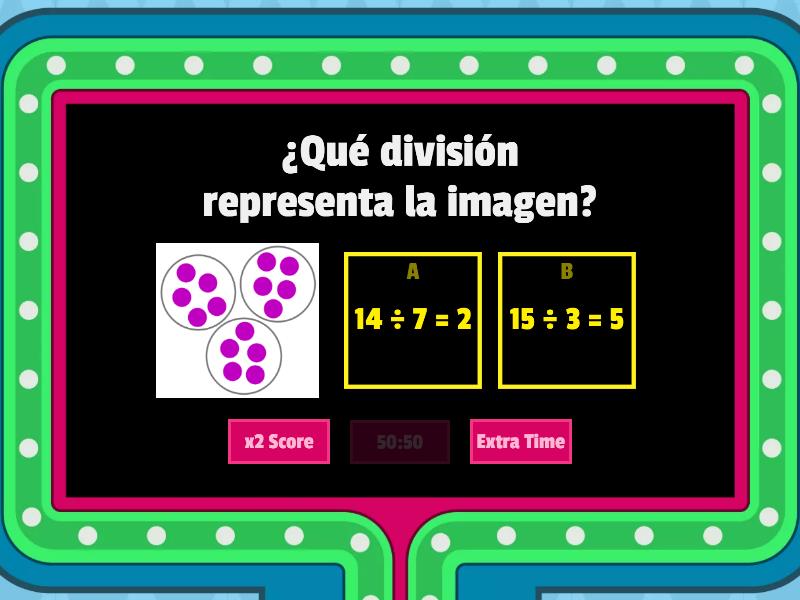 División: Repartir grupos iguales - Gameshow quiz