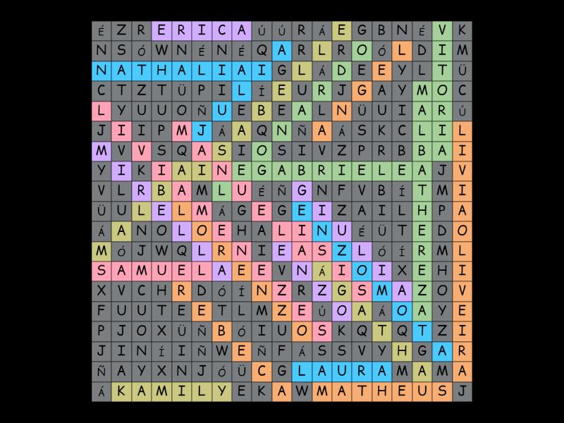 caça names! - Wordsearch