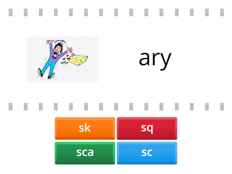 phonics :sk sc squ - Find the match
