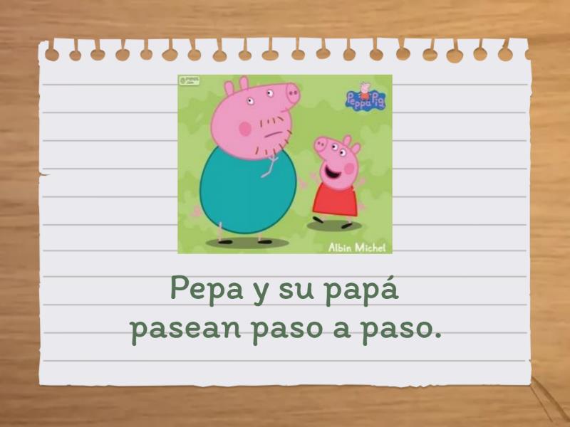 Pepa, papá y mamá. - Flash cards